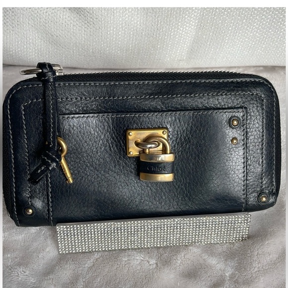 Chloe | Bags | Chloe Paddington Black Leathered Zip Around Wallet With ...